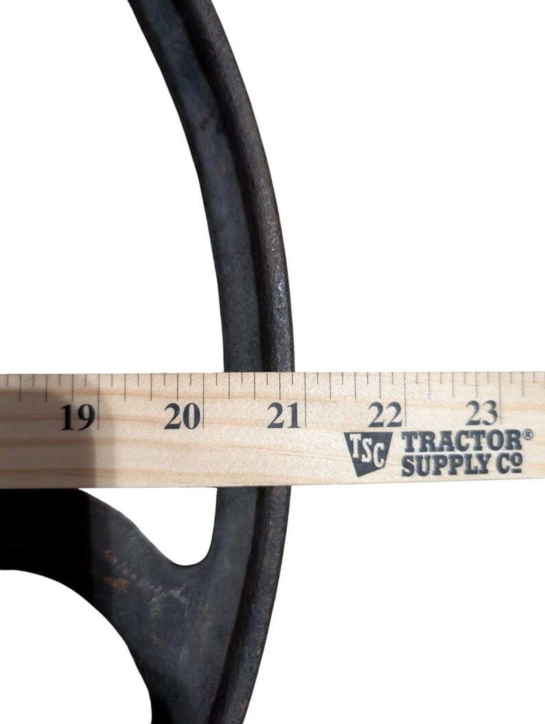 Antique Cast Iron Hand Crank Flywheel Pulley Wheel - 21 Inch Diameter ...