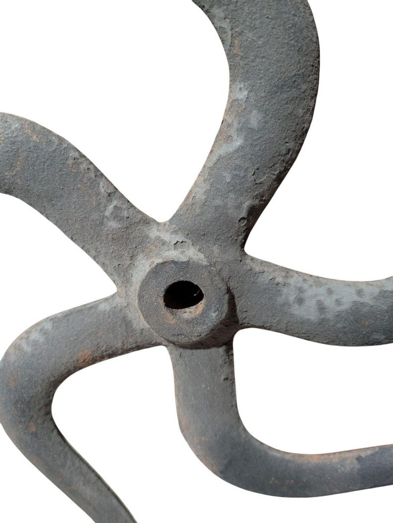 Antique Cast Iron Hand Crank Flywheel Pulley Wheel - 21 Inch Diameter ...