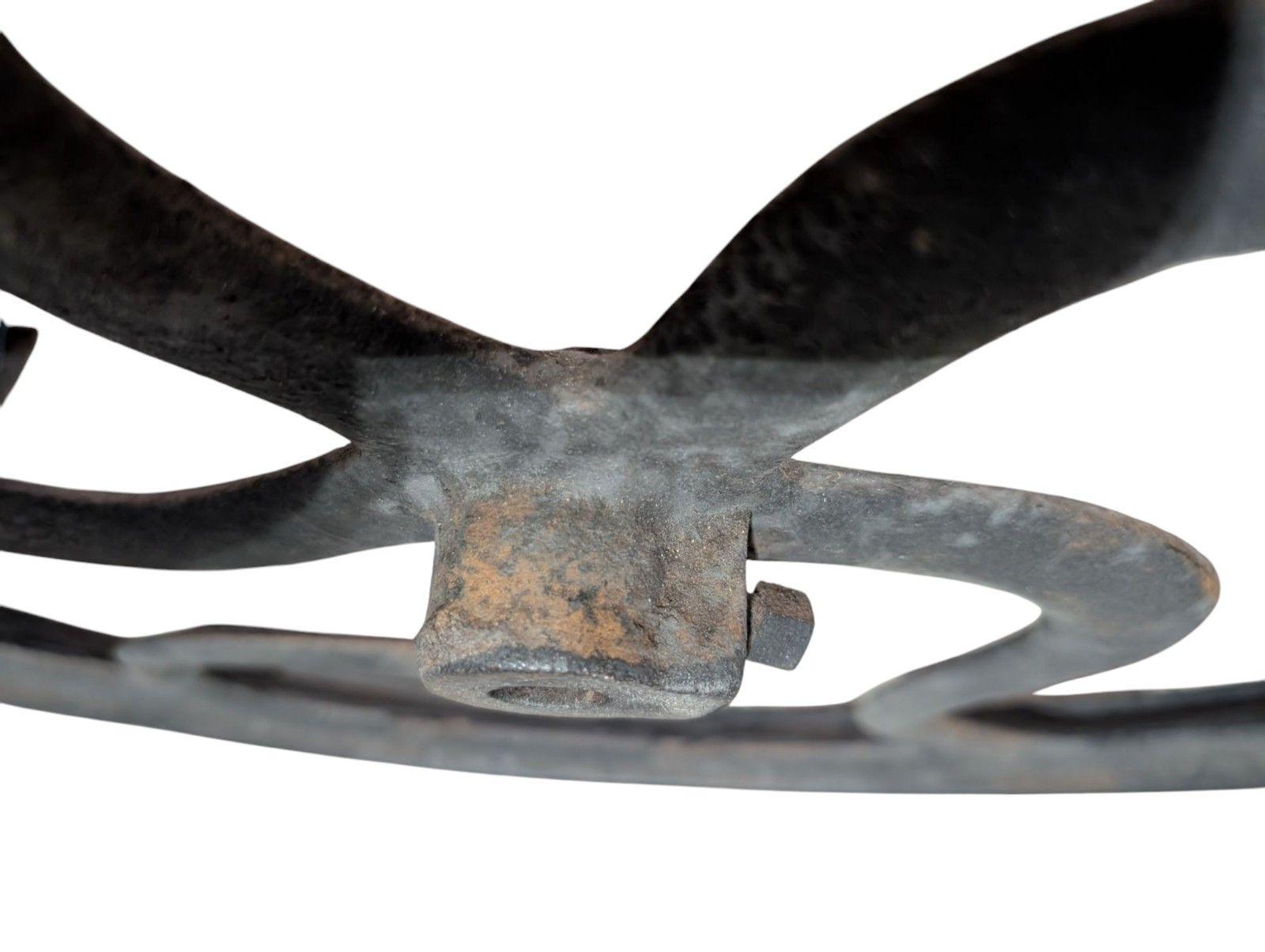 Antique Cast Iron Hand Crank Flywheel Pulley Wheel - 21 Inch Diameter ...