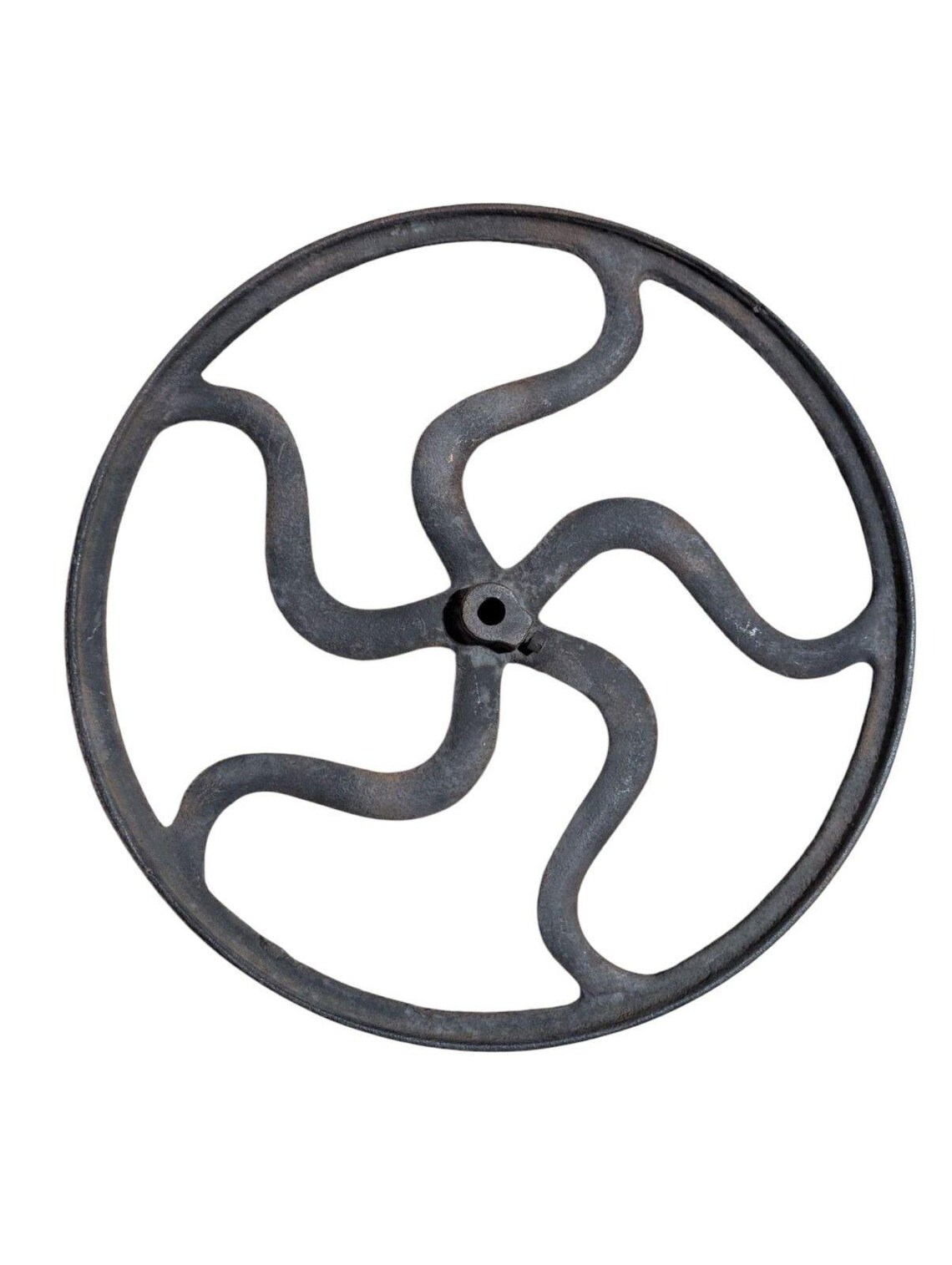 Antique Cast Iron Hand Crank Flywheel Pulley Wheel - 21 Inch Diameter ...