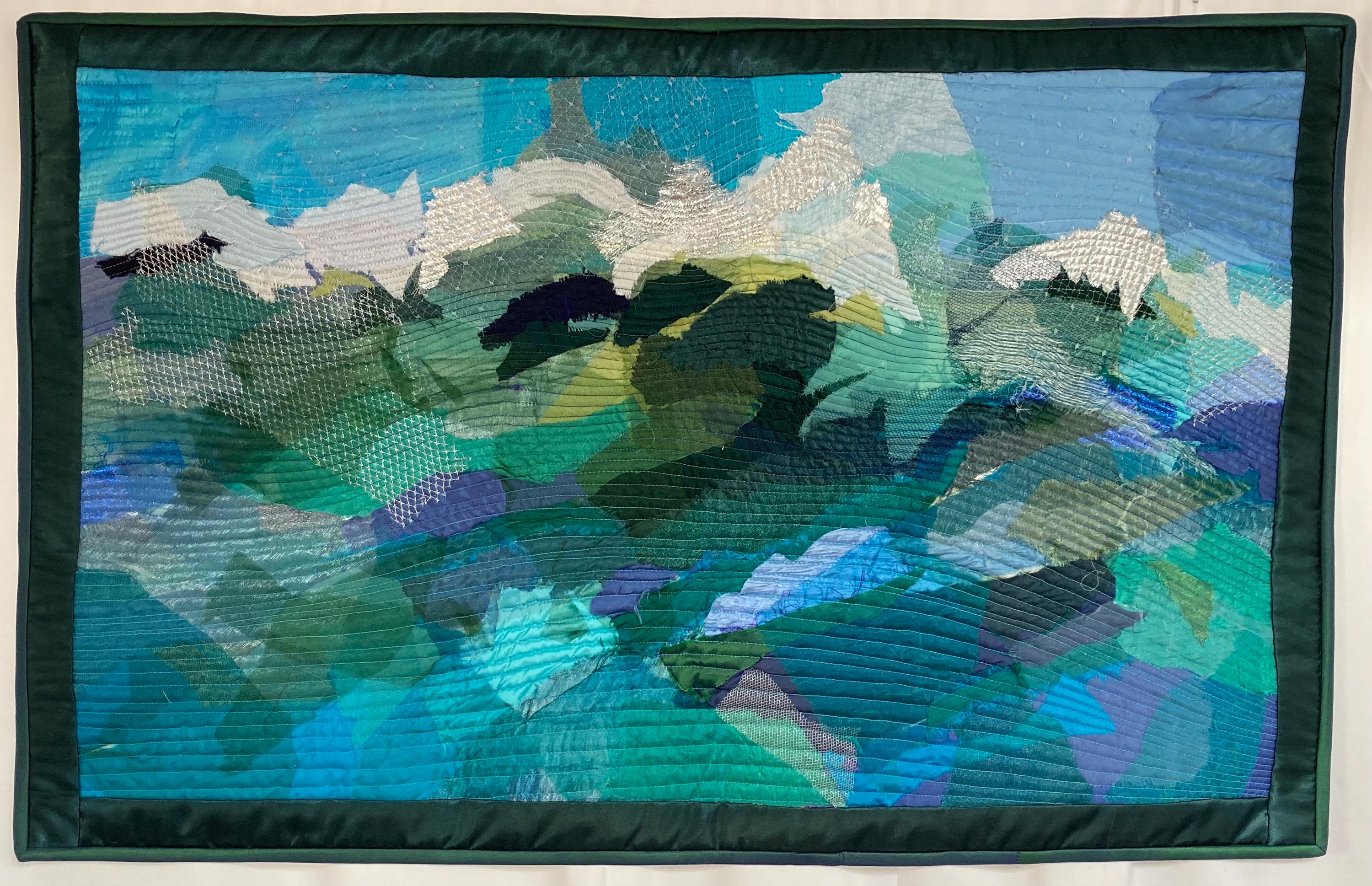 Wave Fabric Collage and Machine Embroidery - Etsy