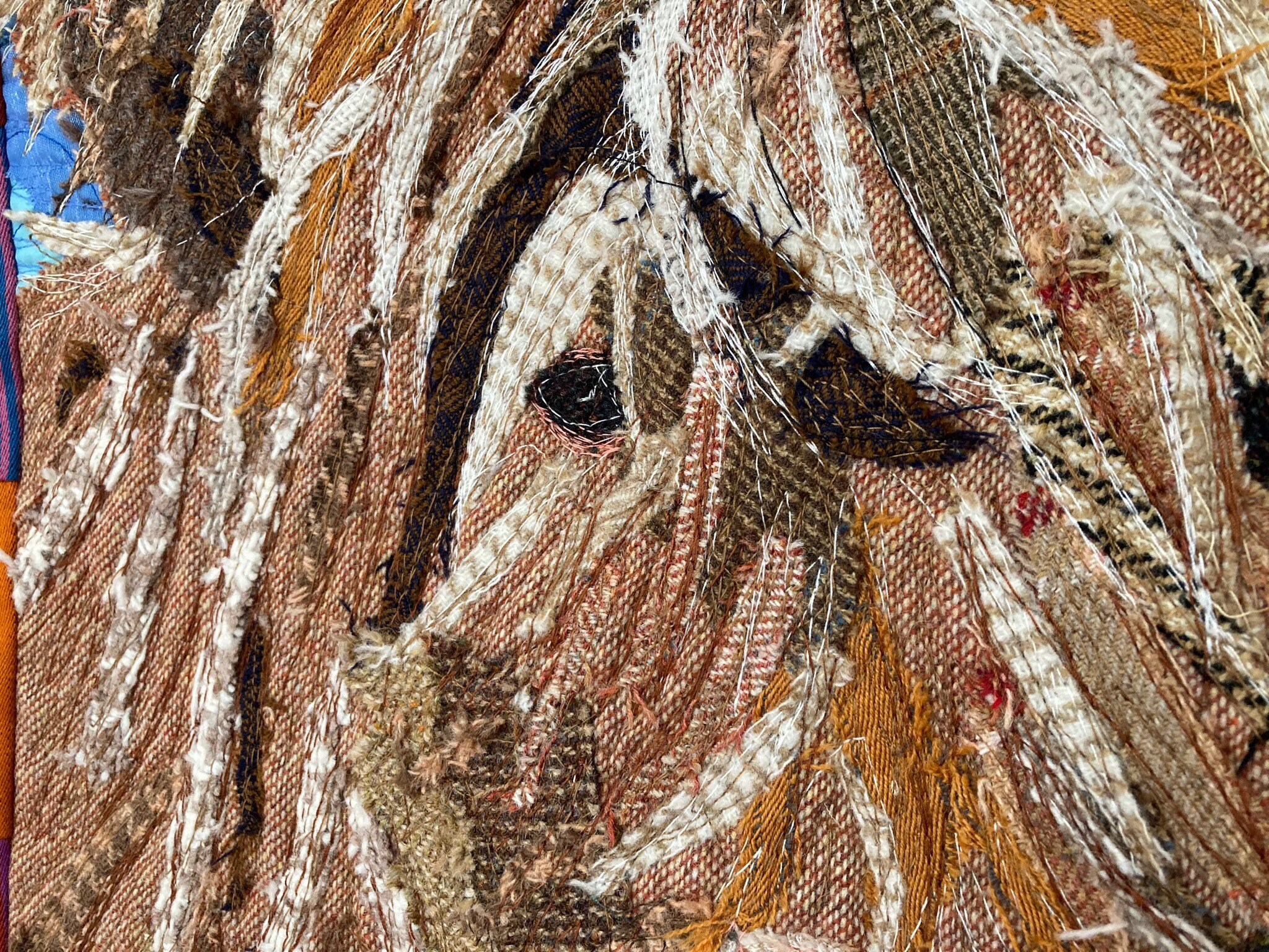 Highland Cow Fabric Collage and Machine Embroidery Wall Hanging - Etsy