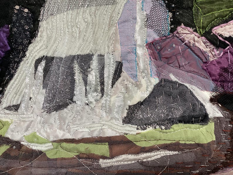 Waterfall Fabric Collage and Embroidery - Etsy