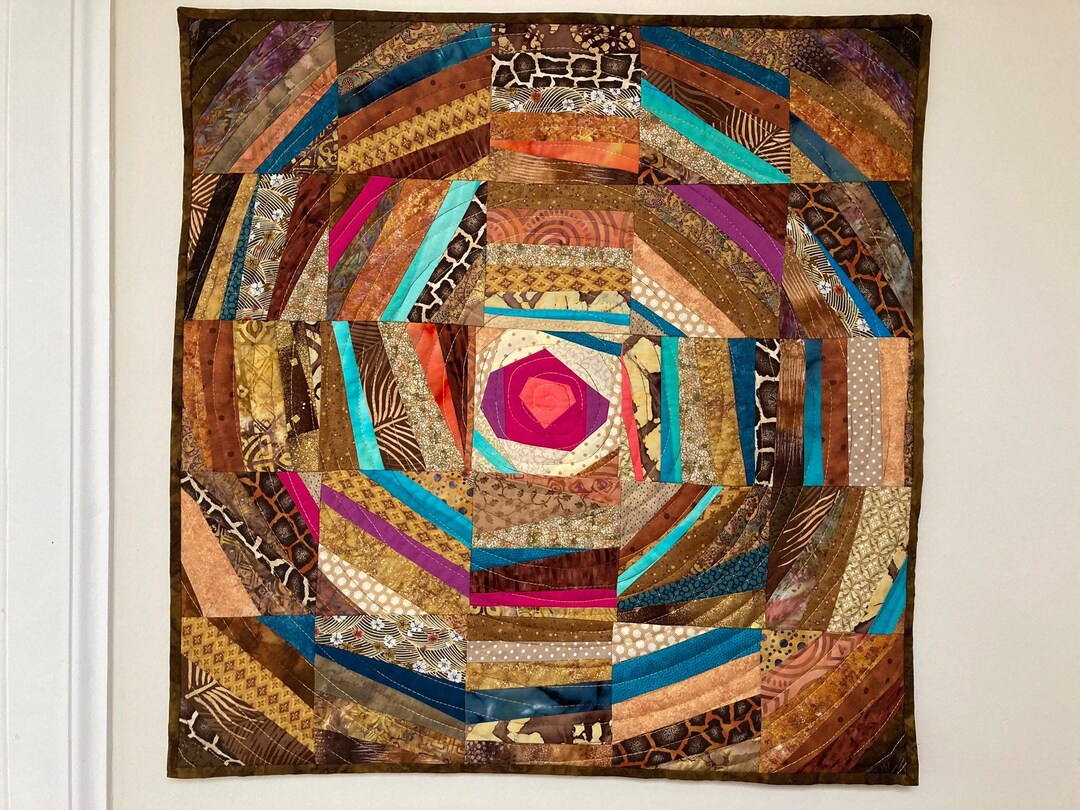 Brilliant Brown Patchwork Spiral Quilt - Etsy