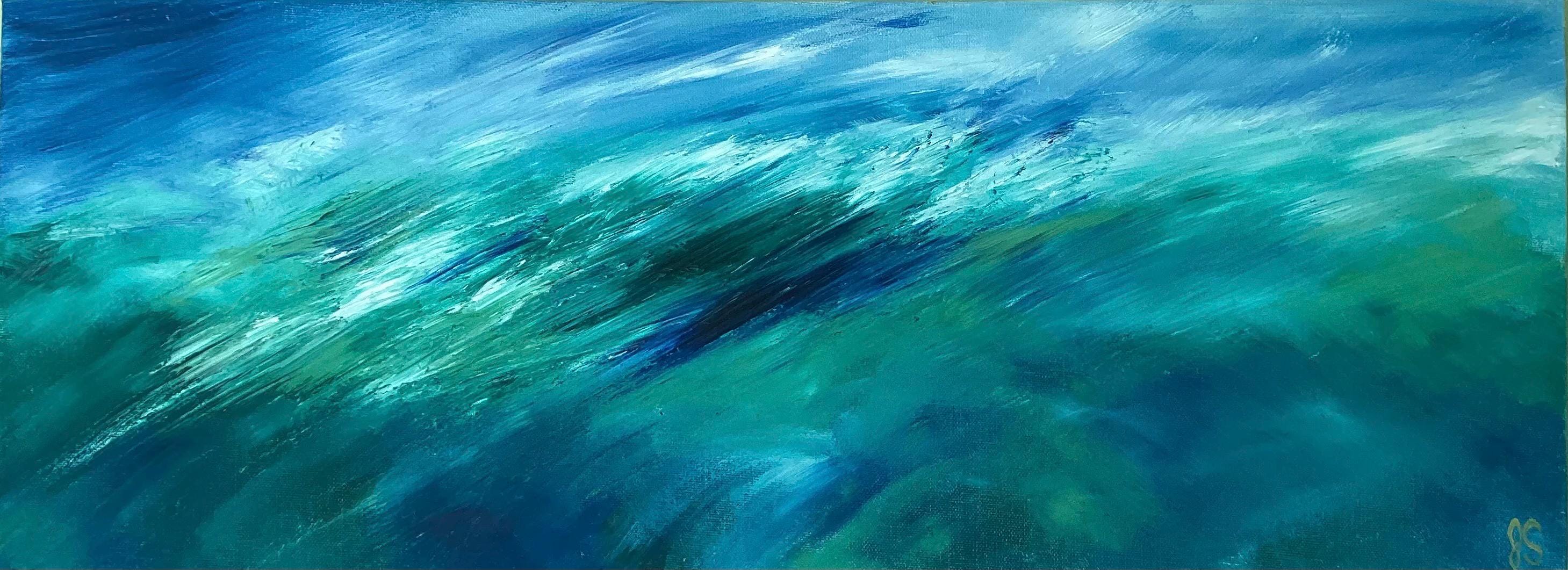 Wave Fabric Collage and Machine Embroidery - Etsy
