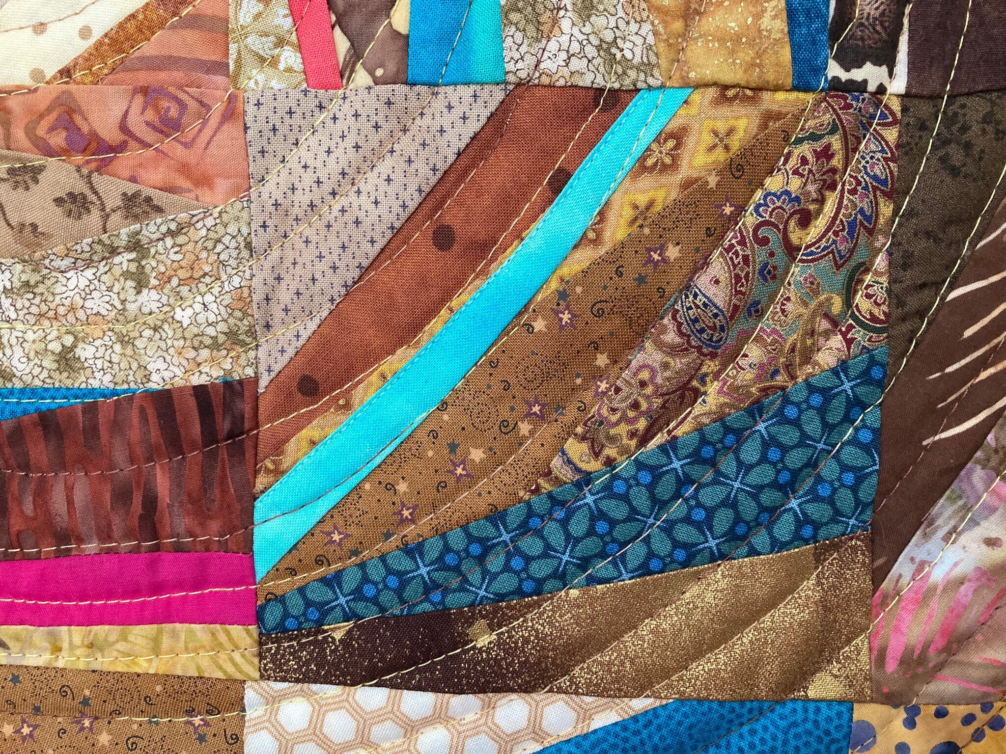 Brilliant Brown Patchwork Spiral Quilt - Etsy