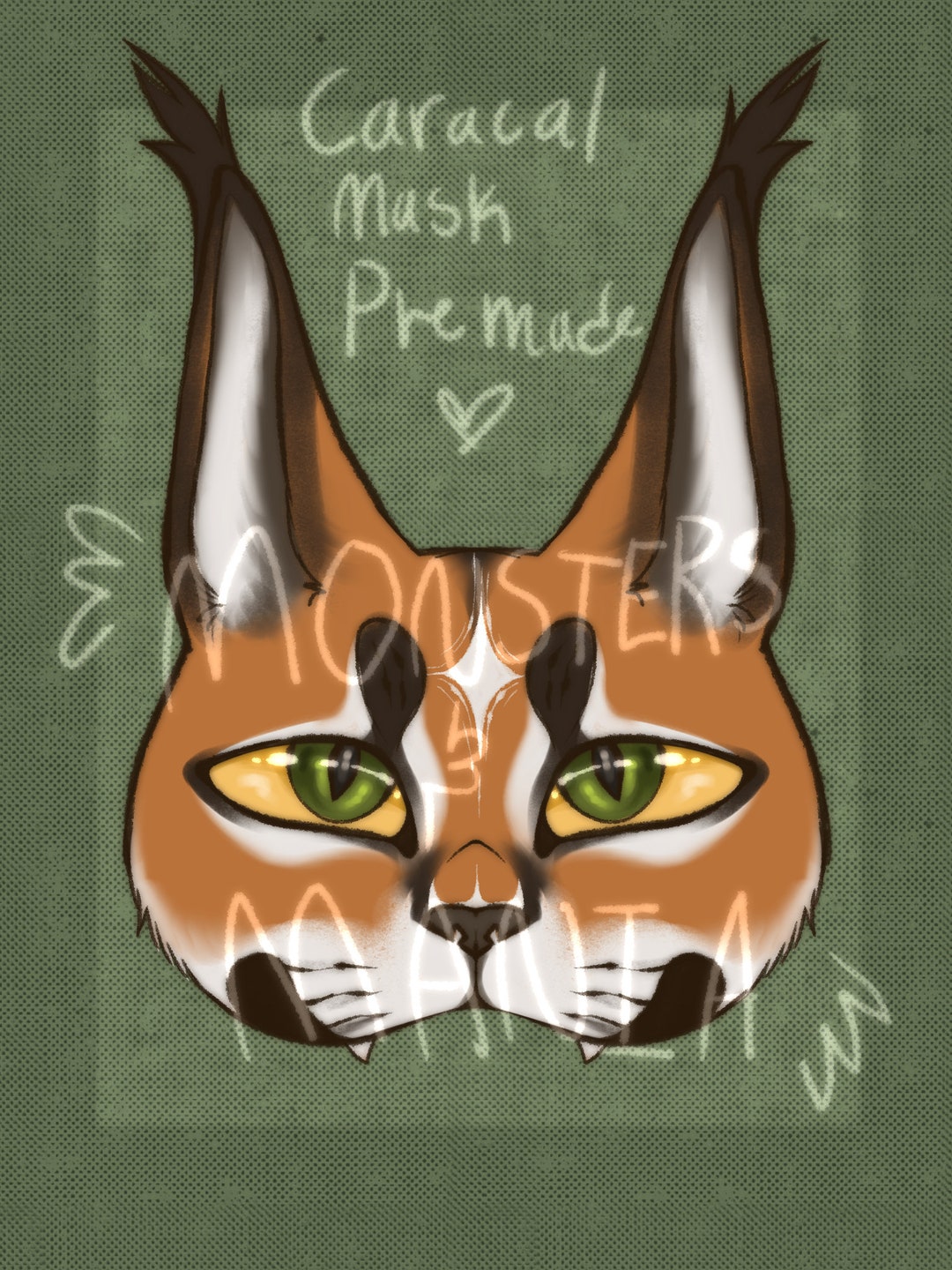 Caracal Therian Mask Premade, Mask, Theriotype, Masquerade Mask ...