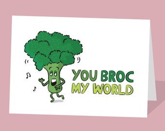 Funny Broccoli Card, Silly Birthday Card, Funny Birthday Card - Etsy