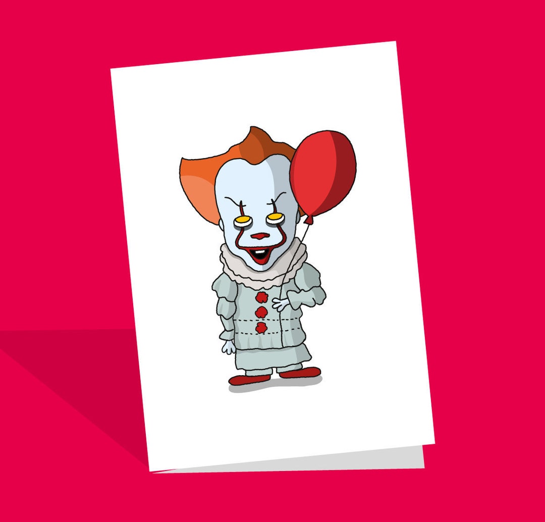 IT Clown Card | Pennywise Cards | Horror Movie Fan | Halloween Card ...