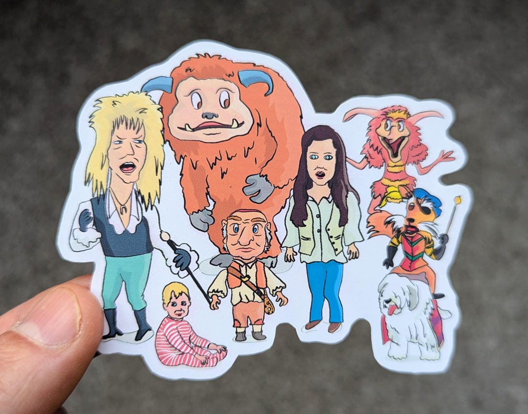 Labyrinth Movie Sticker: Jareth, Hoggle, Ludo - 80s Film Vinyl Sticker ...