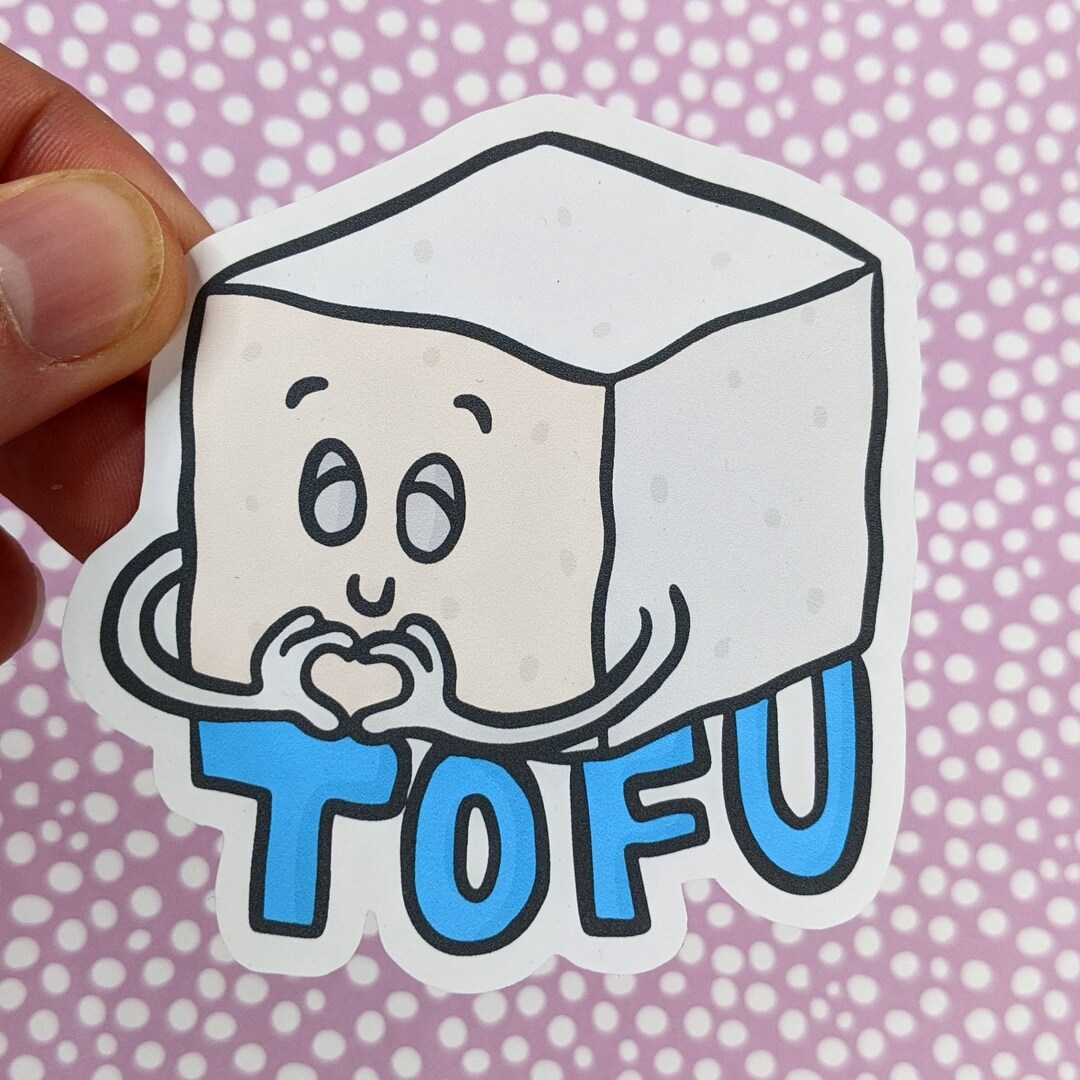 Cute Tofu Sticker | Vegan Tofu | Block of Tofu | Waterproof | Laptop ...