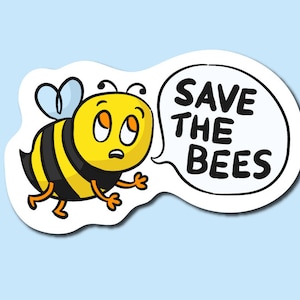 Save the Bees Sticker | Cute Bee Decal | Laptop Vinyl | Kawaii ...