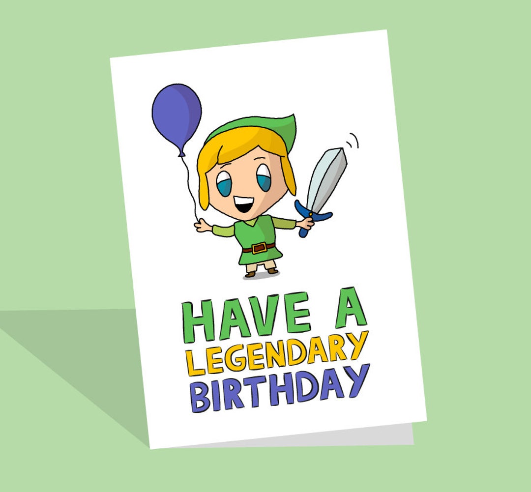 Legend of Zelda Card | Zelda Link Card | Legend of Zelda Birthday Cards ...