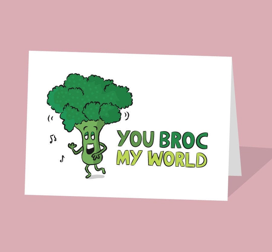 Broccoli Card | You Rock My World | Vegan Card | You Rock | Broccoli ...