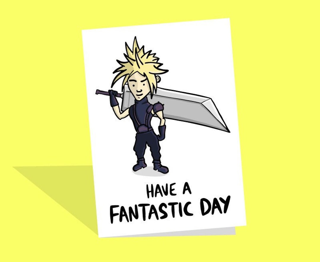 Final Fantasy Card Final Fantasy Birthday Card Cloud Strife Final ...