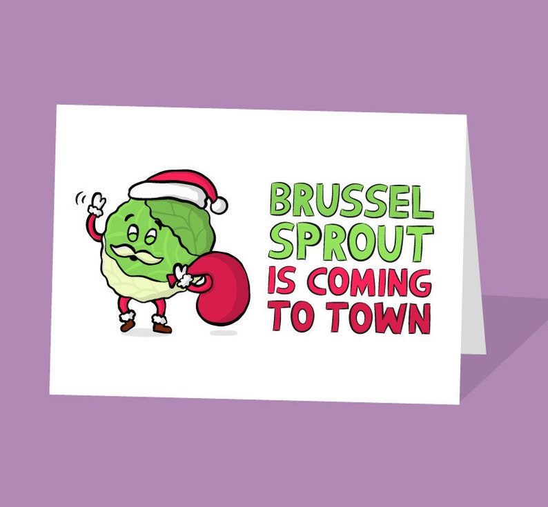 Brussel Sprout Card Brussel Sprout Christmas Cards Funny | Etsy