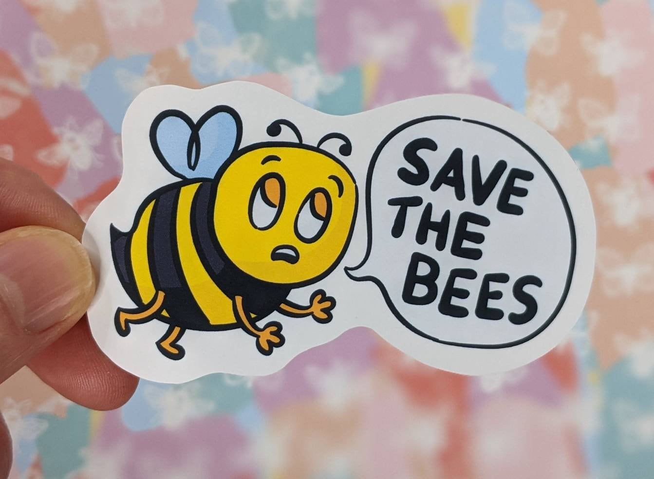 Save the Bees Sticker Cute Bee Decal Laptop Vinyl Kawaii MacBook Phone ...