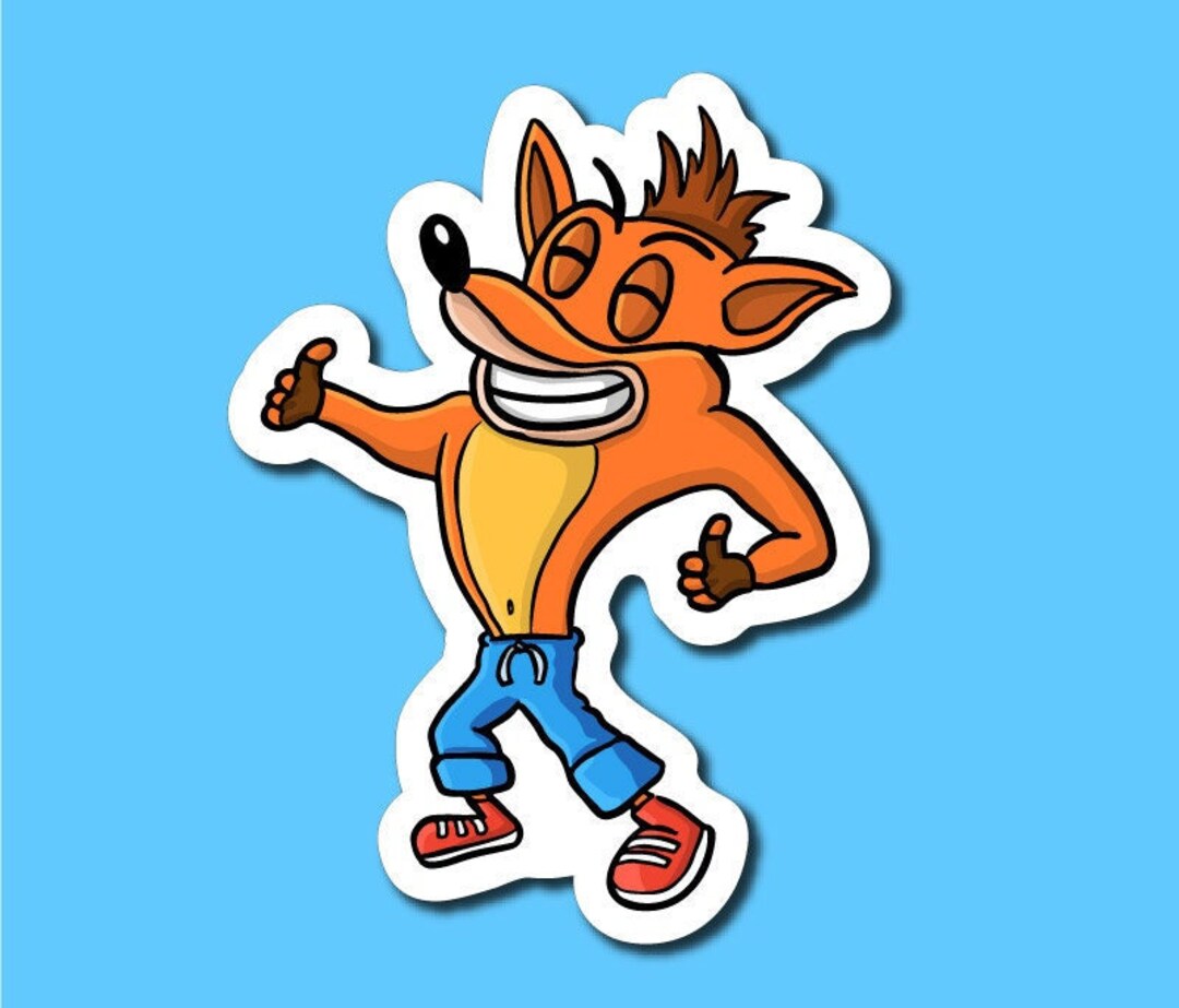 Crash Bandicoot Sticker Crash Decal Vinyl Cute Waterproof Kawaii Phone ...