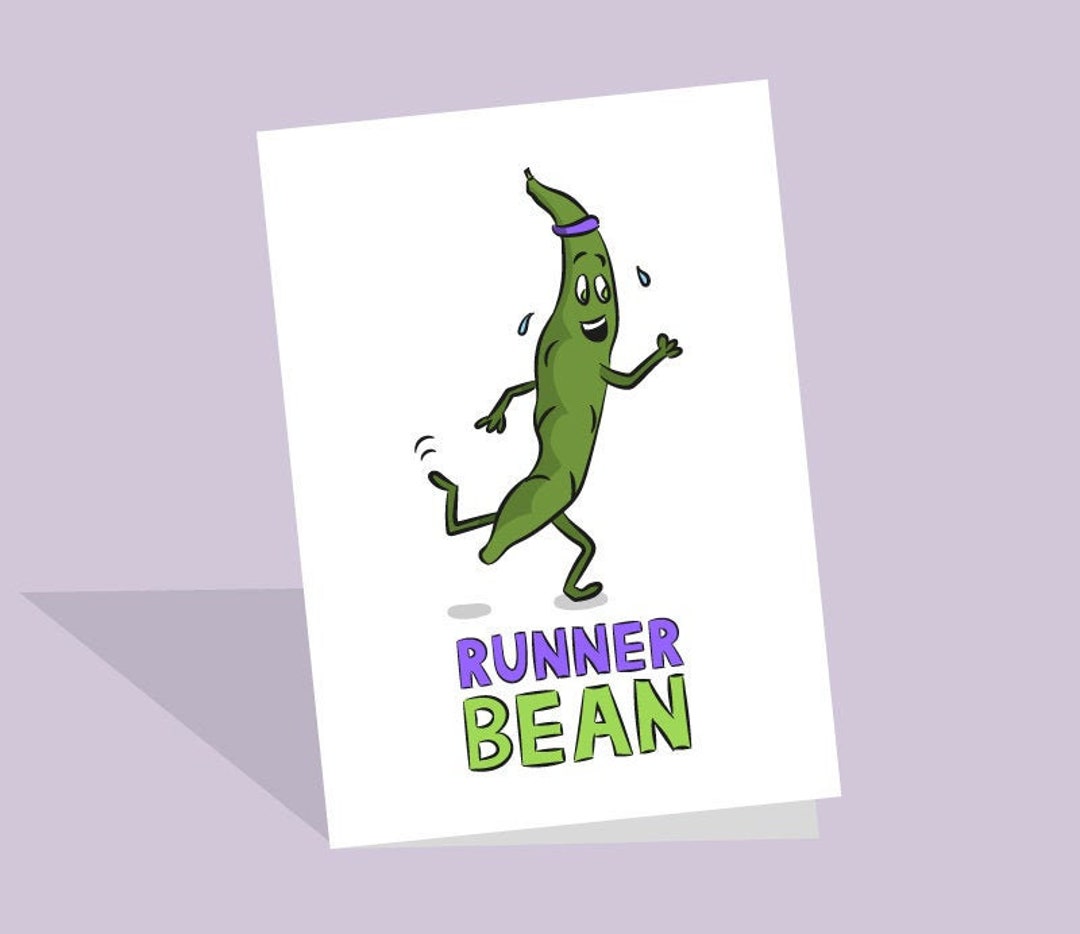 Funny Running Birthday Card: Runner Bean Pun - Etsy