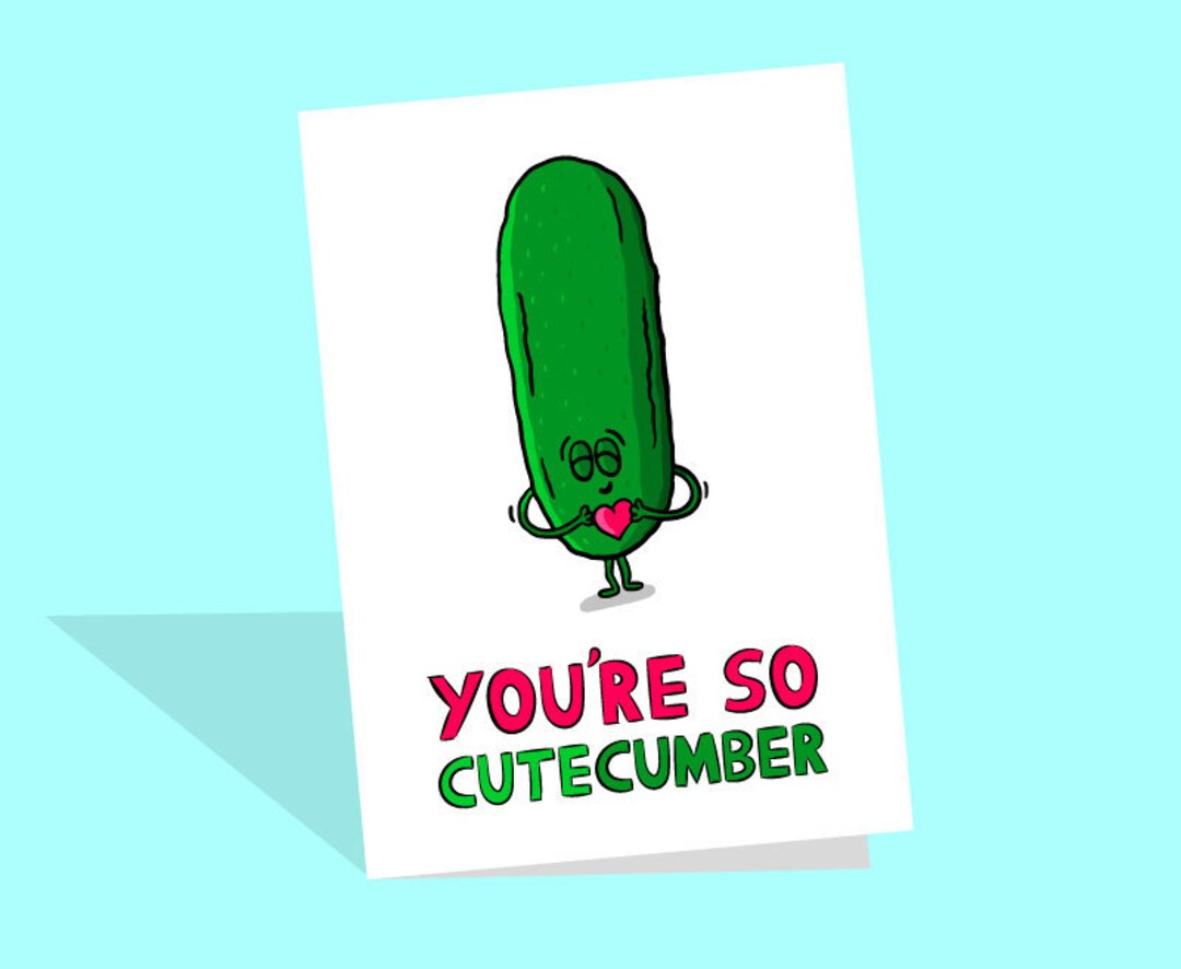 Cucumber Card Cutecumber Cute Vegetable Cute Food Card Funny Vegetables ...