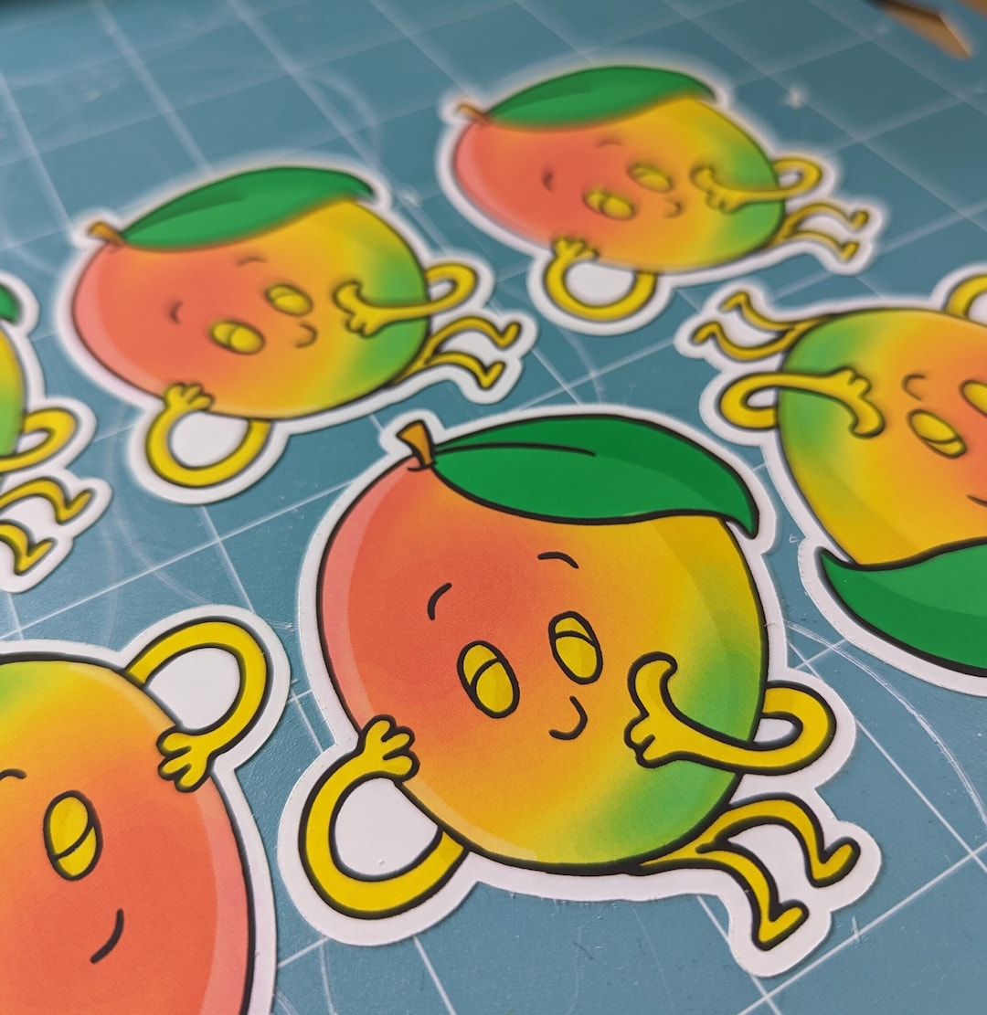 Mango Sticker Cute Mango Sticker Fruit Sticker Mango Vinyl Mangoes - Etsy