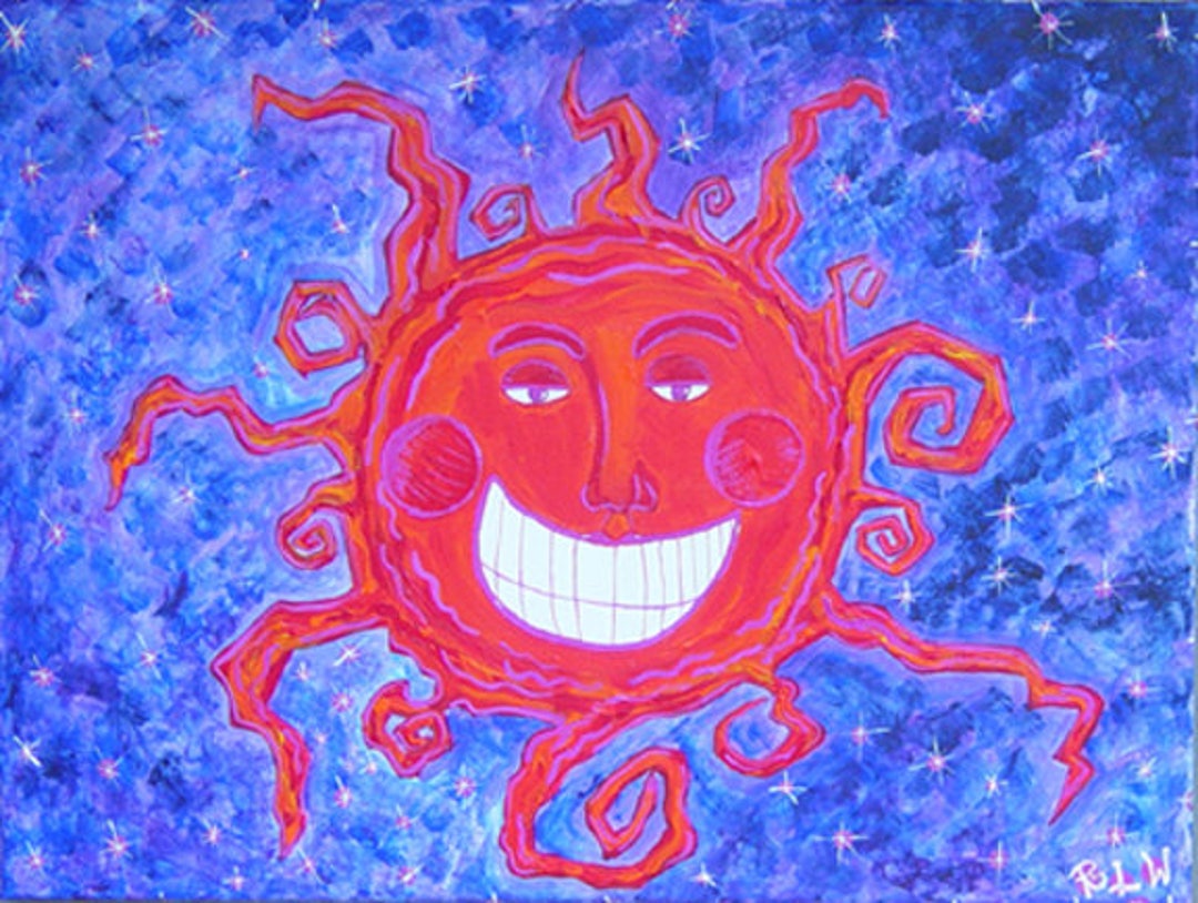 Sunshine Painting/18x24 Canvas Painting/kids Room Painting/original Art ...