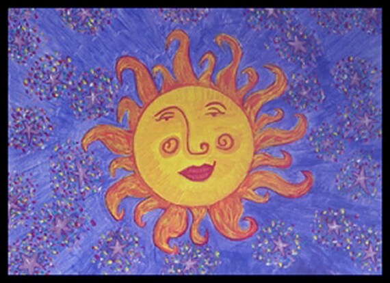 Sunshine Painting/sun Painting/abstract Painting/sun | Etsy