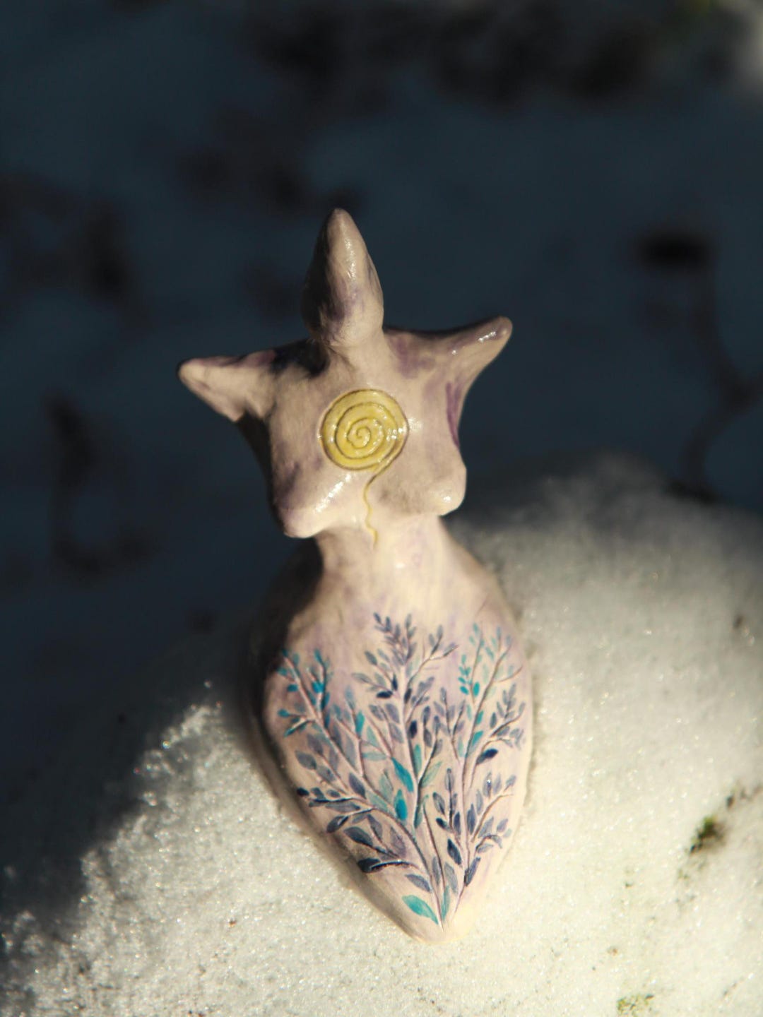 Wicca Female Ceramic Hand Molded Statue, Goddess, Druid, Spiral, Witchy ...