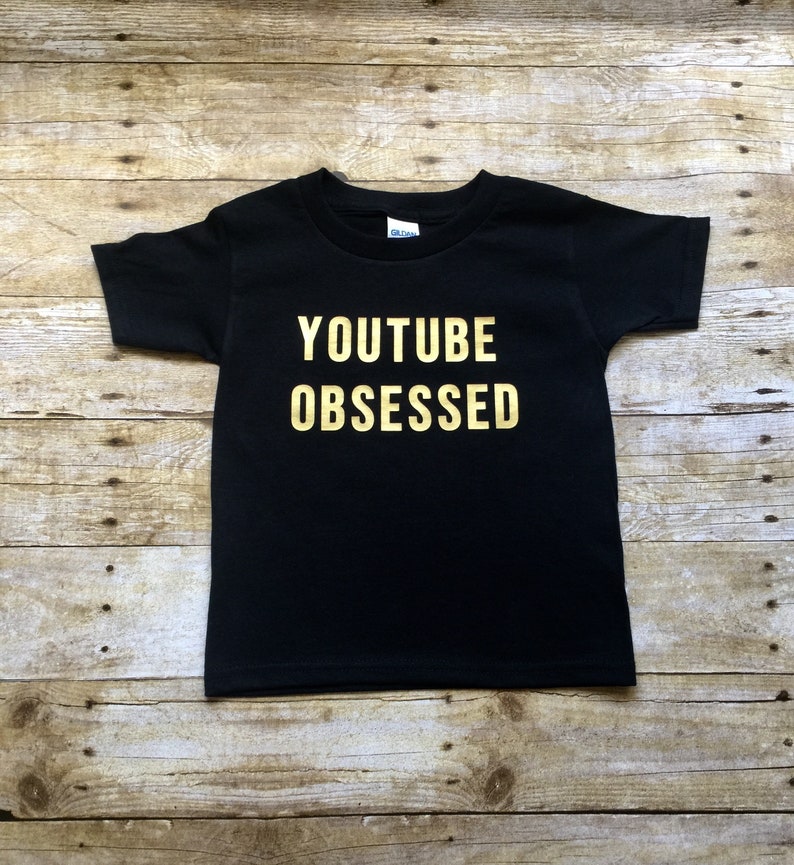 Youtube Obsessed Kids Shirt Kids Black Graphic Tshirt | Etsy