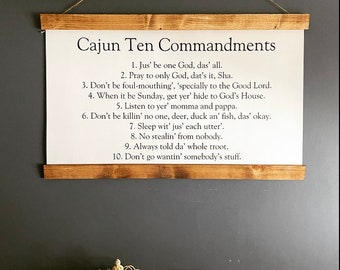 The Ten Commandments Christian Custom Scroll Framed Print | Etsy