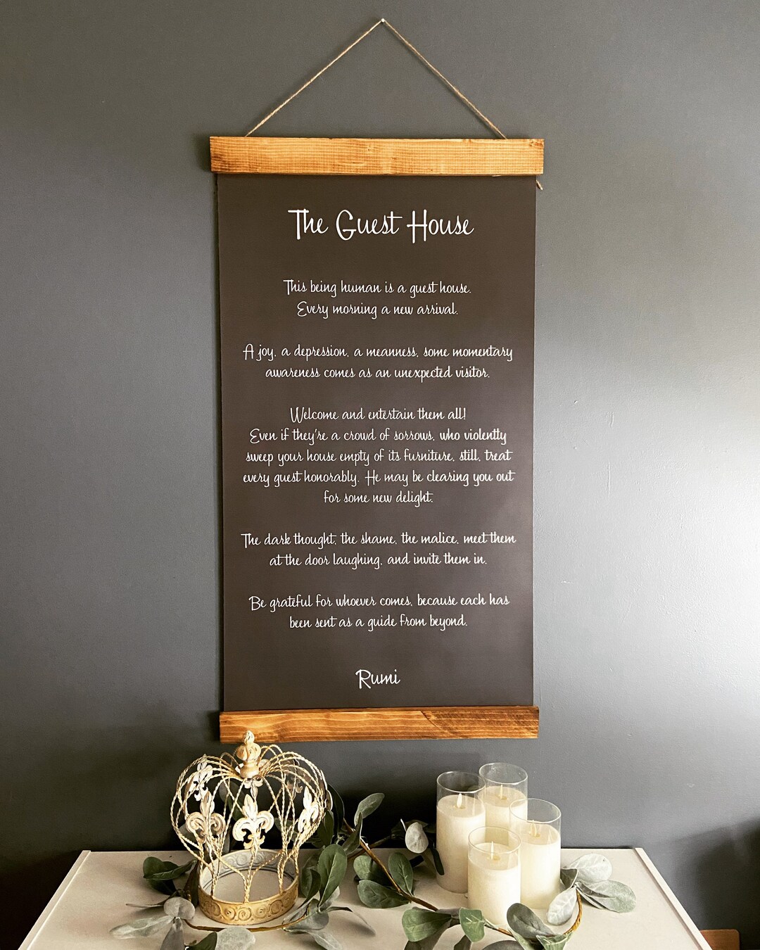 The Guest House Quote Hanging Print Hanging Quote Home Decor Rustic ...