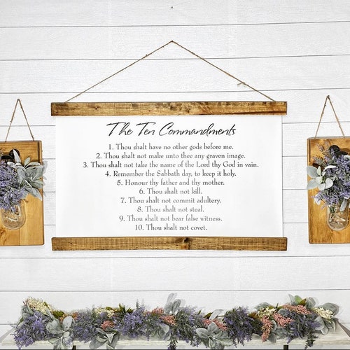 Custom Carved Wooden Sign the Ten Commandments | Etsy