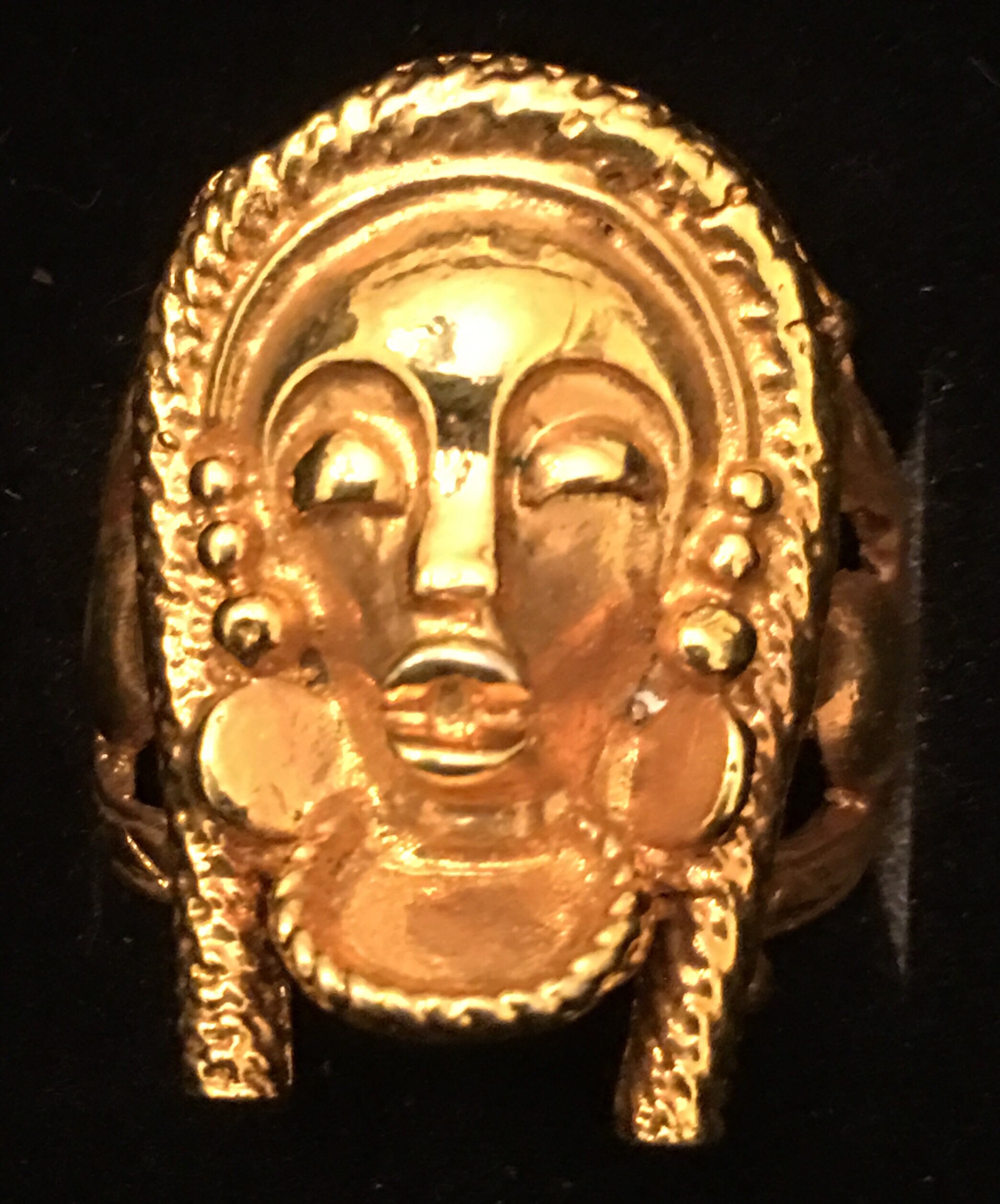 African Goddess of Love & Luck Ring Solid Sterling Silver Plated in 14K ...