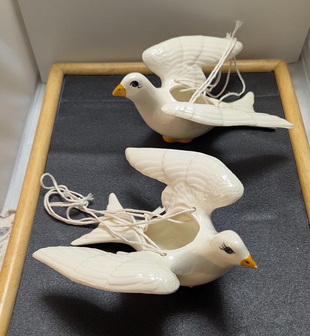 Unique, Ceramic Doves, Pair - Etsy