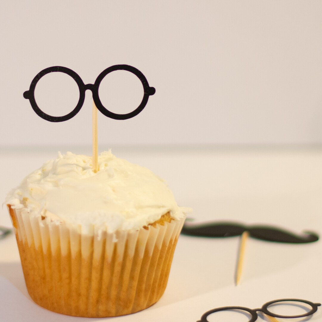 Glasses Cupcake Toppers - Nerd Cupcake Toppers - Etsy