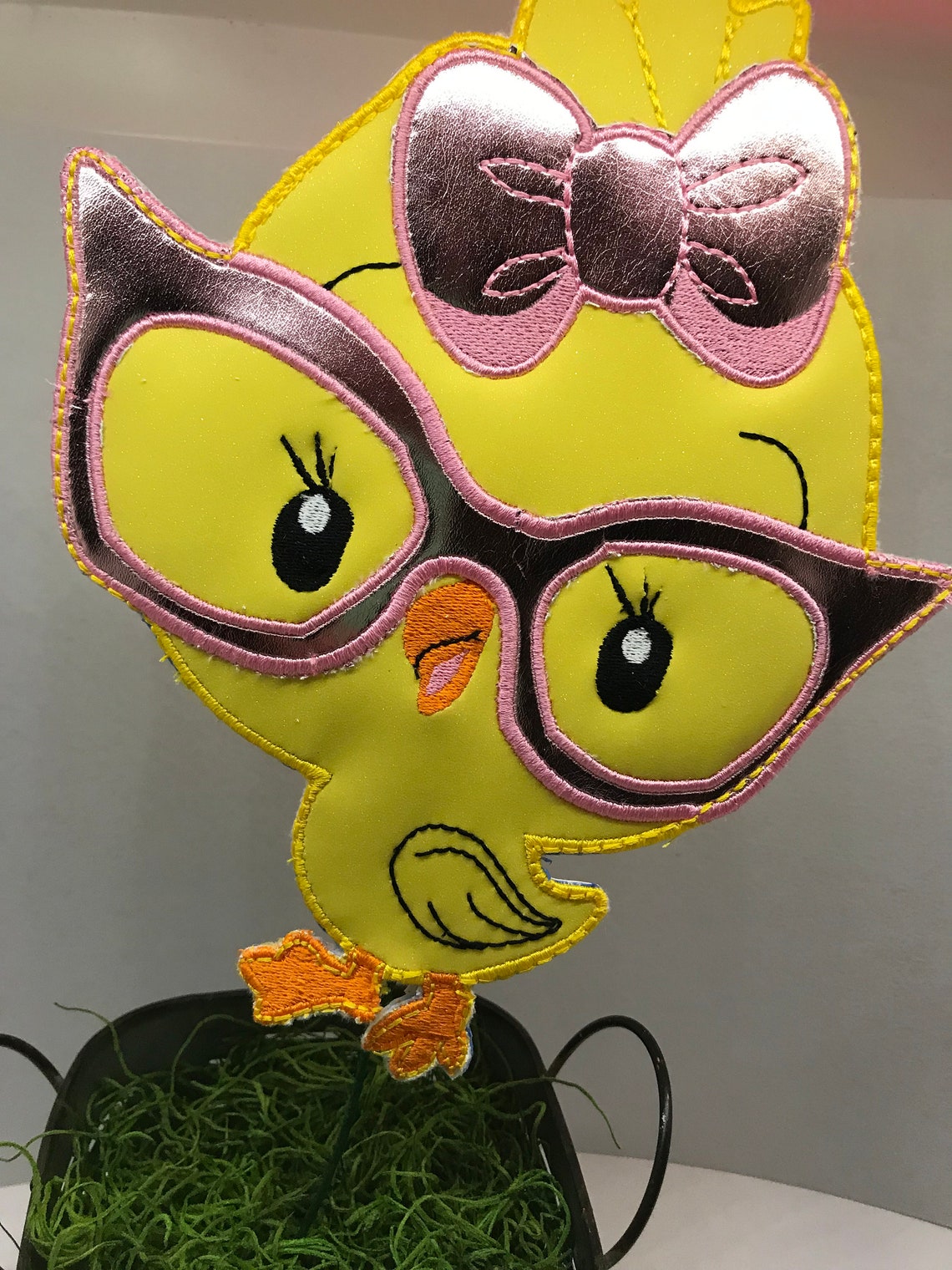 Yellow Chick or Easter Chick Yellow Bird with Leopard Print | Etsy
