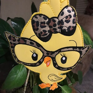 Yellow Chick or Easter Chick Yellow Bird with Leopard Print | Etsy