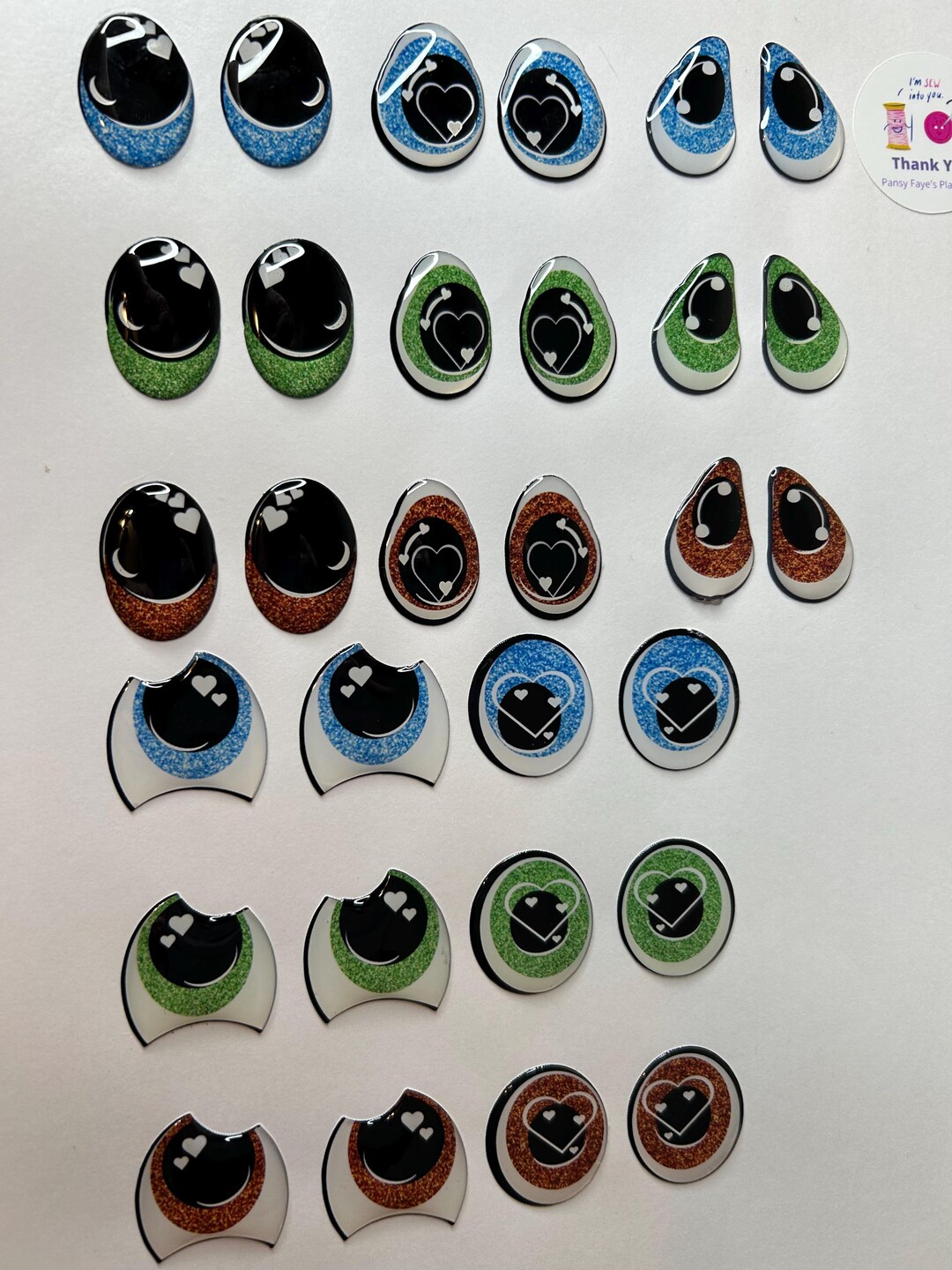 Multi-colored, Glitter, Adhesive, Resin Eyes for Clay Characters. - Etsy