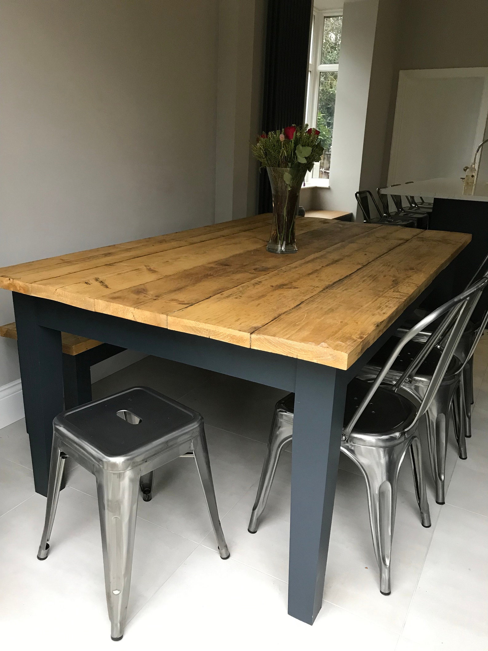 Reclaimed Bakery Dining Table Rustic Dining Table Painted | Etsy UK