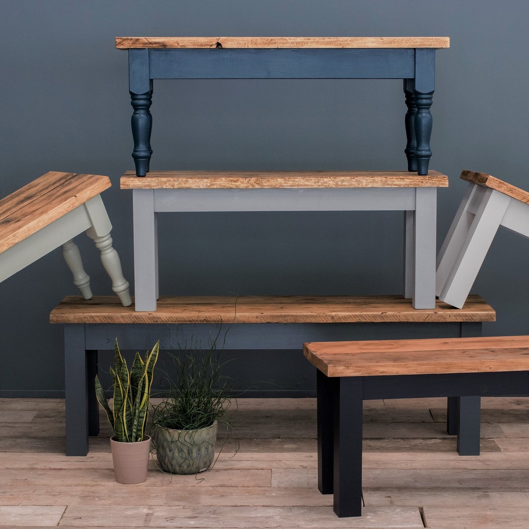 Rustic Farmhouse Bench - Utility Room Bench - Handmade Bench - Kitchen ...