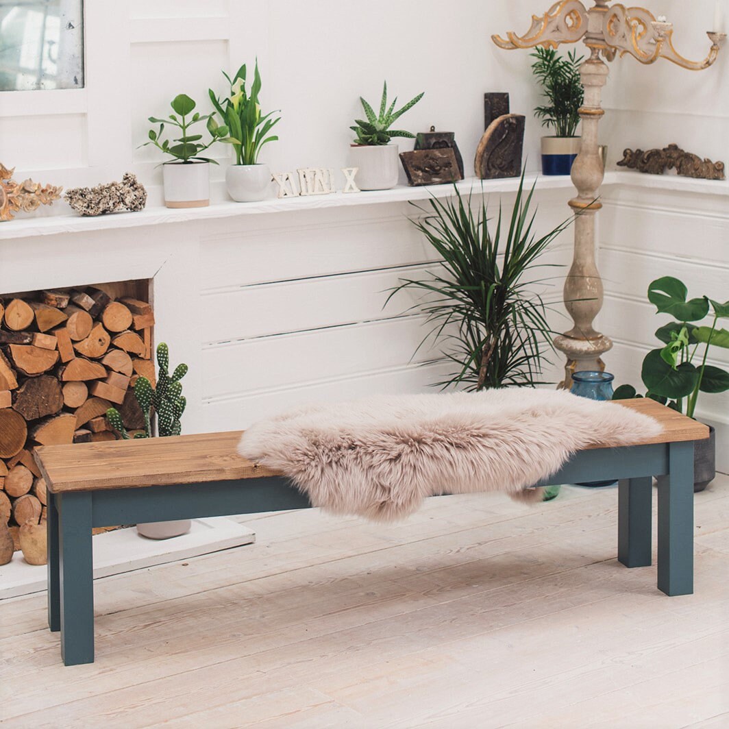 Rustic Farmhouse Bench - Utility Room Bench - Handmade Bench - Kitchen ...