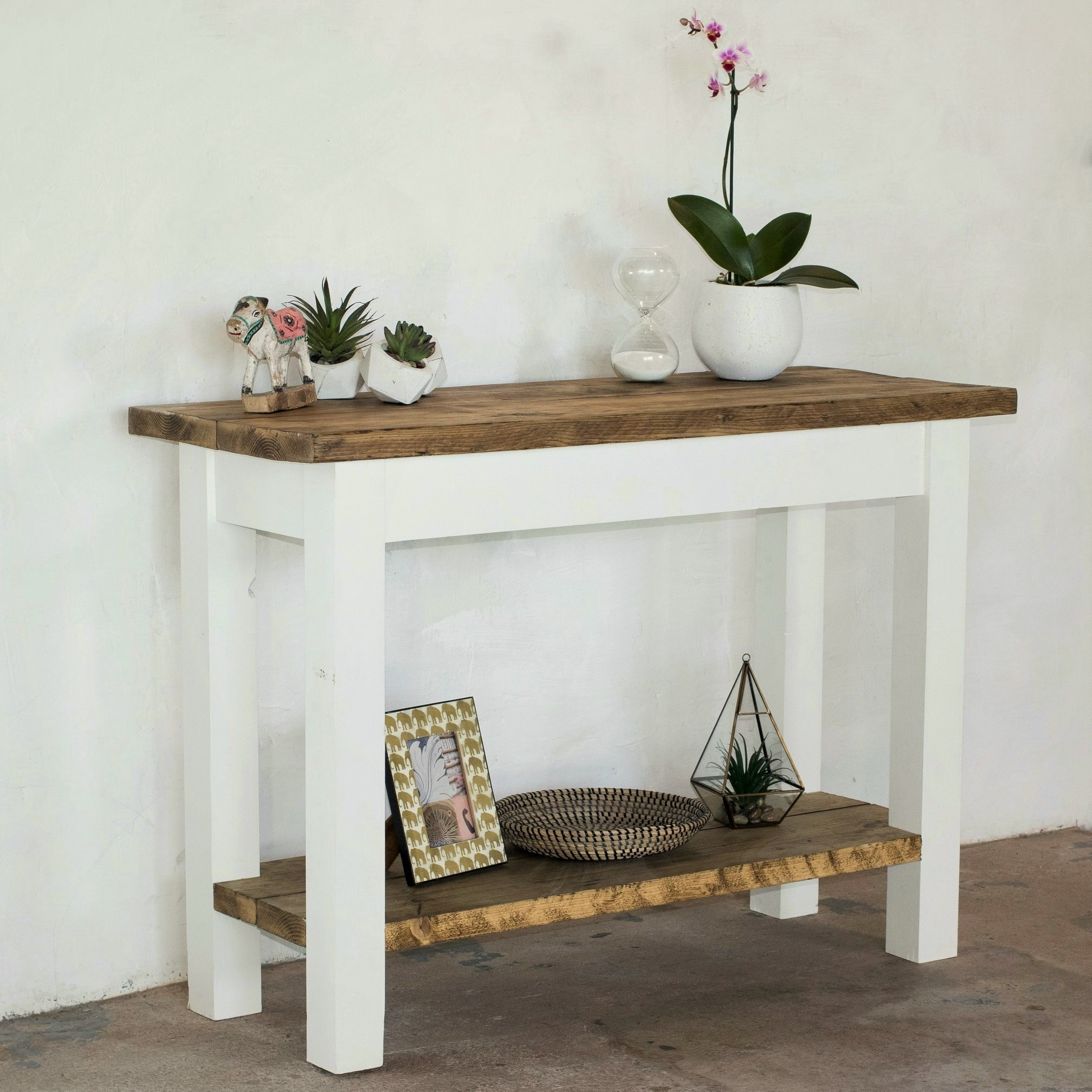 Reclaimed Console Table With Shelf Rustic Console Table - Etsy UK