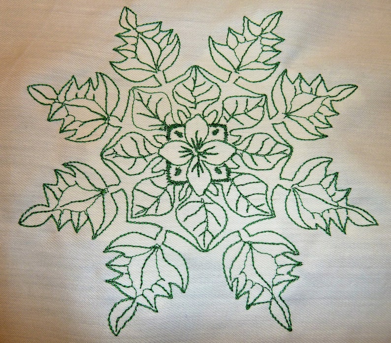 Leaf and Flower Machine Embroidery Outline Design - Etsy