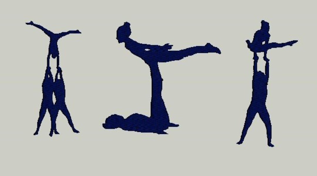 Buy Set of Three Acrobatic Gymnastics Sihouettes Machine Embroidery ...
