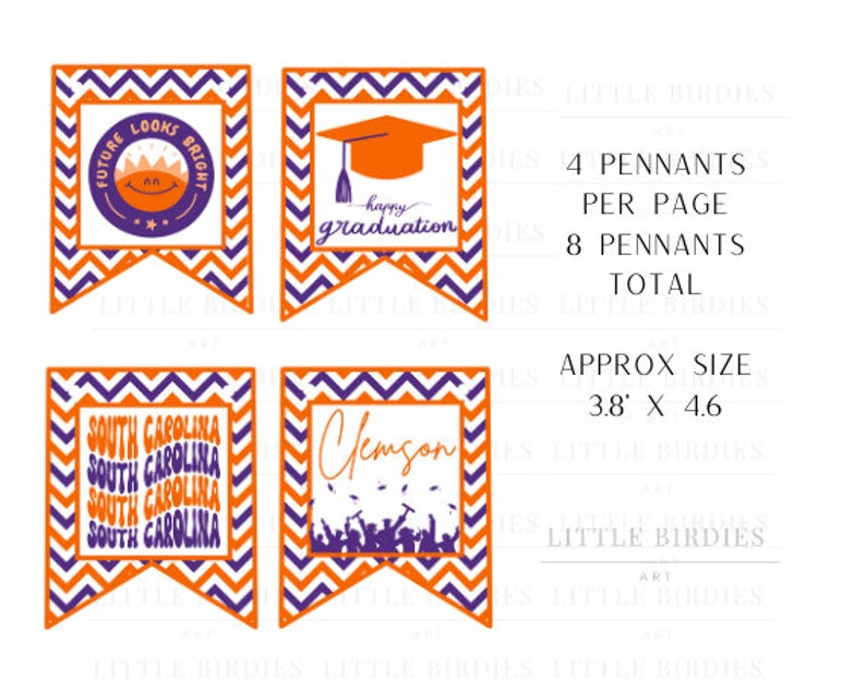 Clemson College Bound Pennant Banner Sign, Graduation Party ...