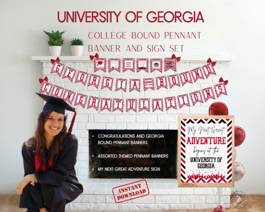 Georgia Bound Pennant Banner Sign, Graduation Party Decorations ...