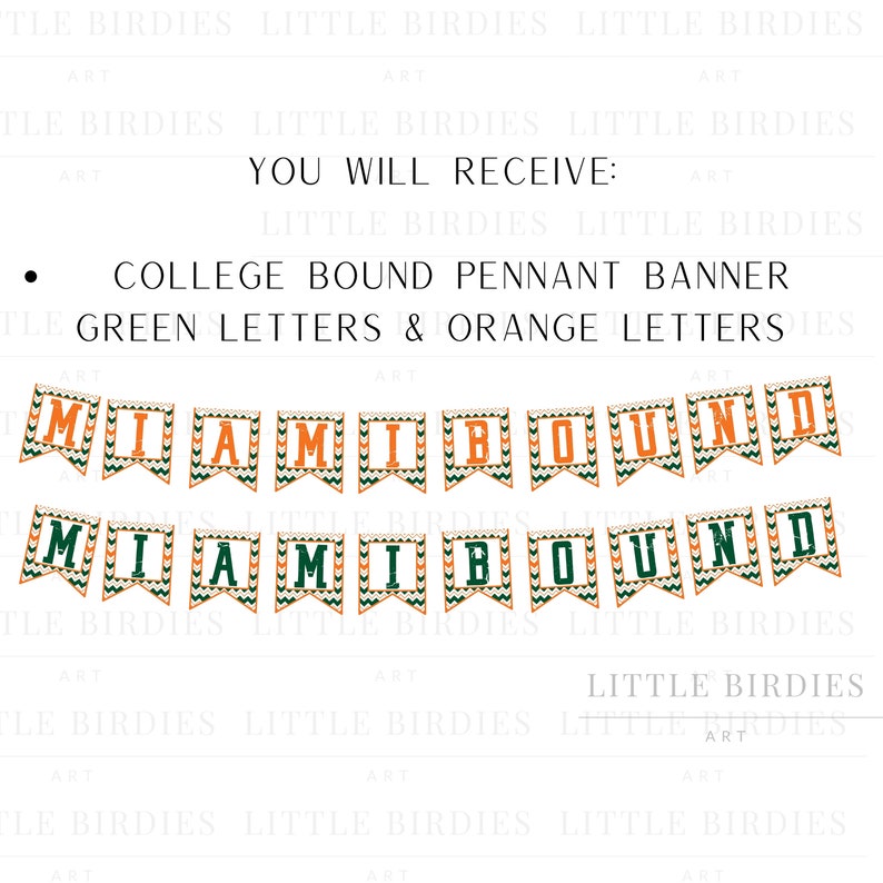 MIAMI Bound Pennant Banner Sign, Graduation Party Decorations ...