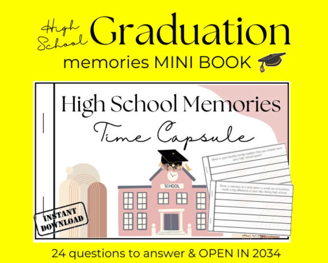 High School Memory Book | Time Capsule Mini Scrapbook | Graduation ...