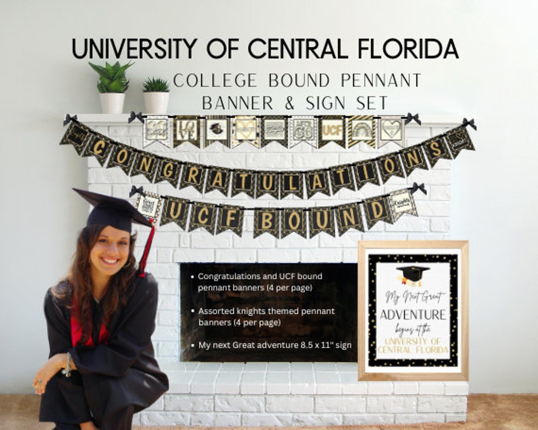UCF Bound Personalized Graduation Party Decor, Knights Bound Pennant ...