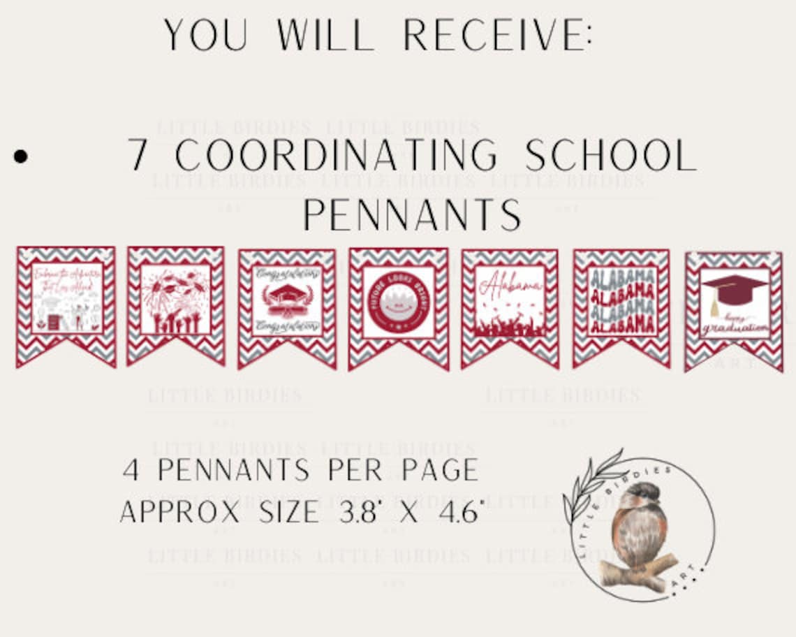 Alabama Bound Pennant Banner Sign, Graduation Party Decorations ...